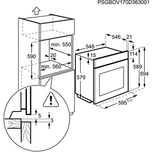 AEG BPB331020M Einbauherd/Backofen / Energieeffizienzklasse A+ / 71 ...